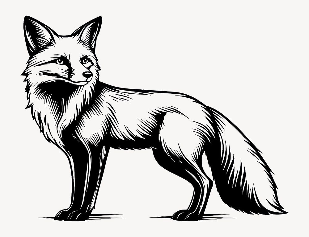 Simple fox full body linear | Free Vector - rawpixel