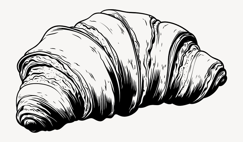 Simple croissant outline linear illustration | Free Vector - rawpixel