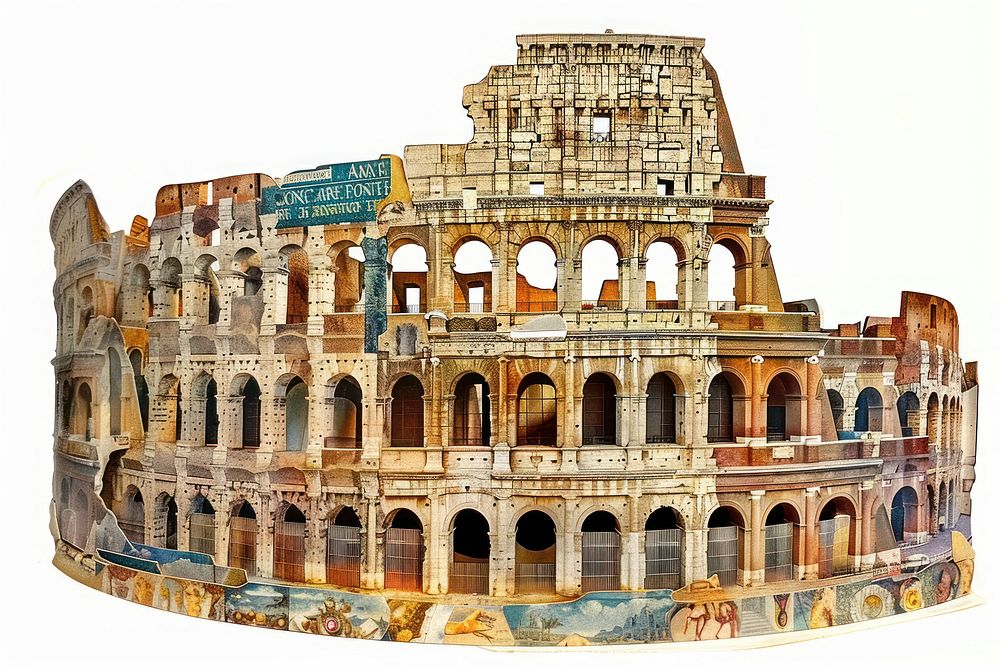 Colosseum shape collage cutouts colosseum | Free Photo Illustration ...