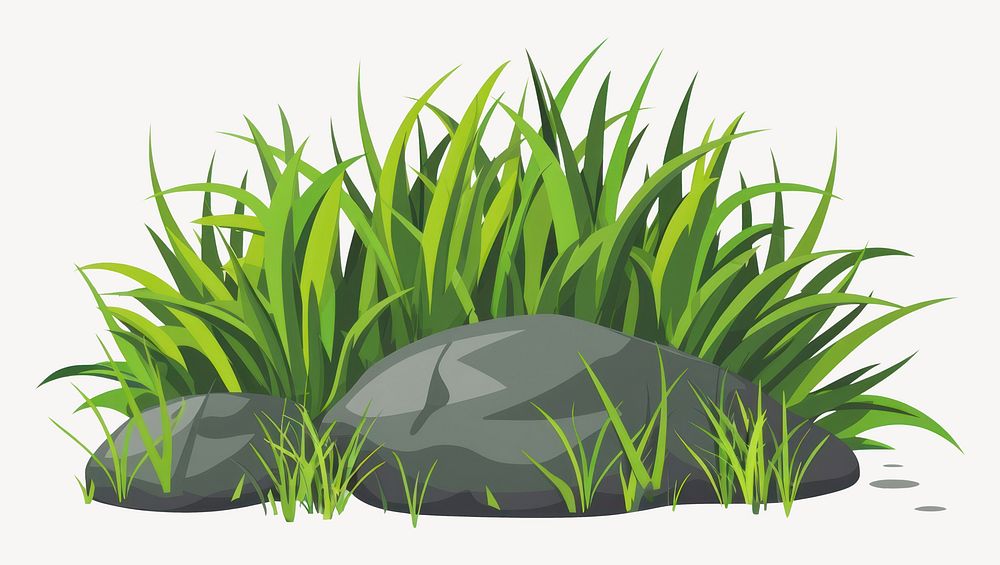 Green grass bush illustration outdoors | Free Vector - rawpixel