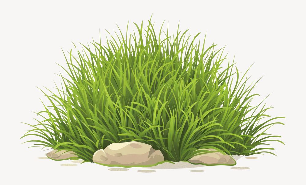 Green grass bush illustration outdoors | Free Vector - rawpixel