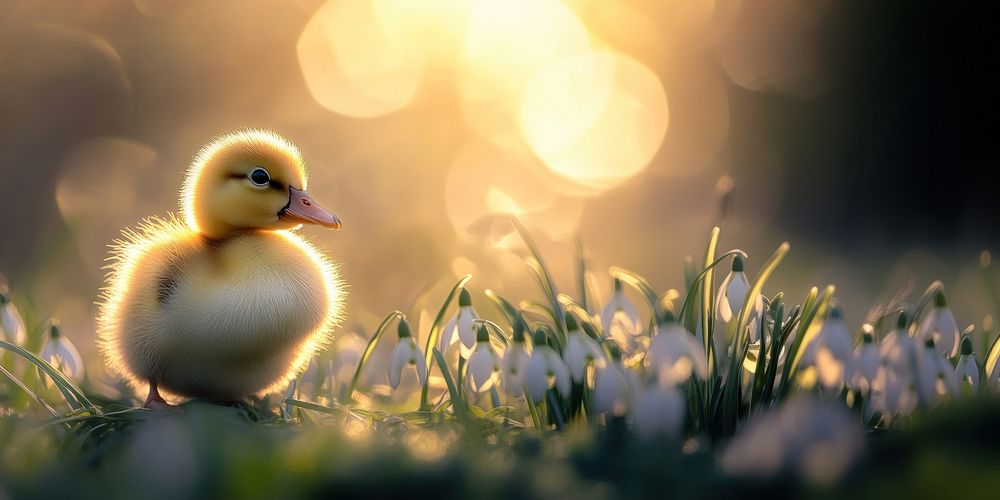 Duckling outdoors duckling flowers. | Free Photo - rawpixel