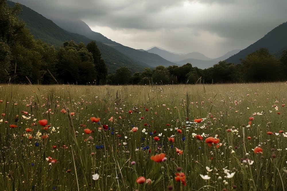 Spring Flower fields flowers landscape | Free Photo - rawpixel