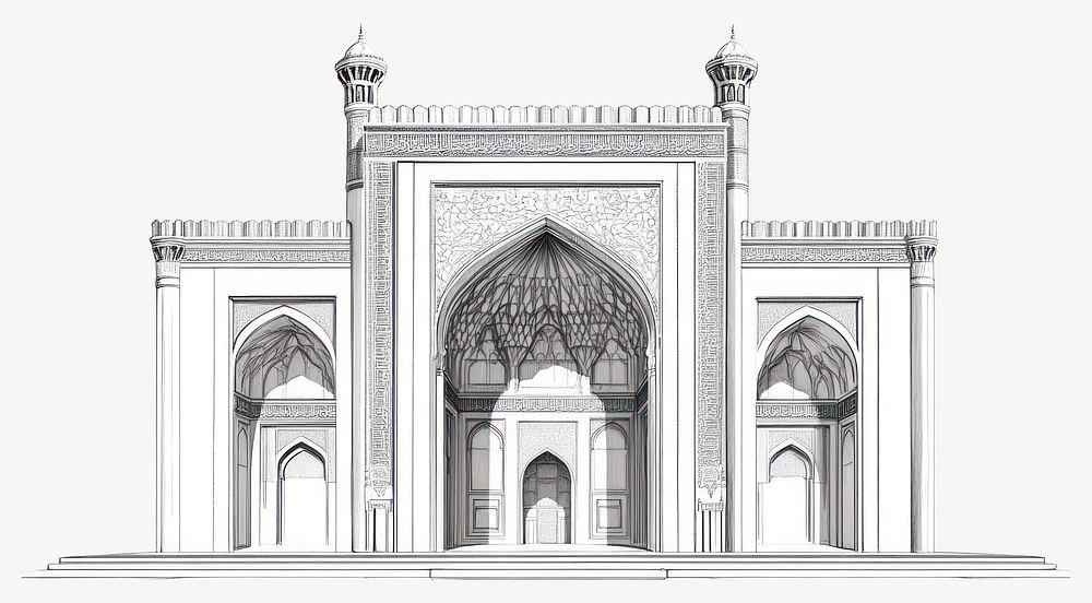 Islamic architecture drawing art architectural | Free Vector - rawpixel