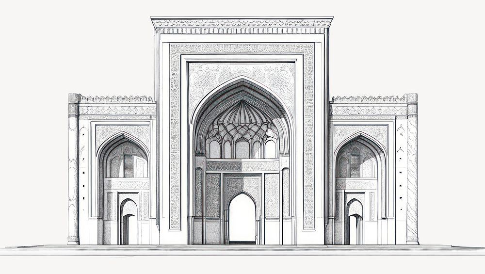 Islamic architecture drawing architectural islamic | Free Vector - rawpixel
