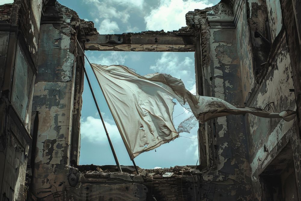 Tattered white flag and pole | Free Photo - rawpixel