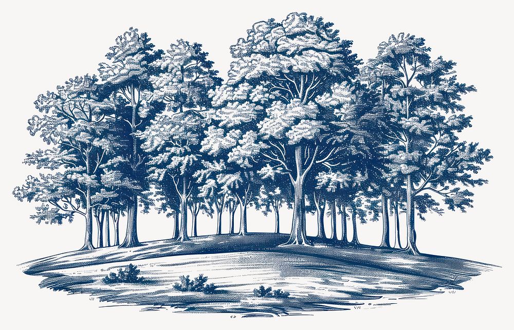 Hand drawn trees drawing vintage | Free Vector - rawpixel