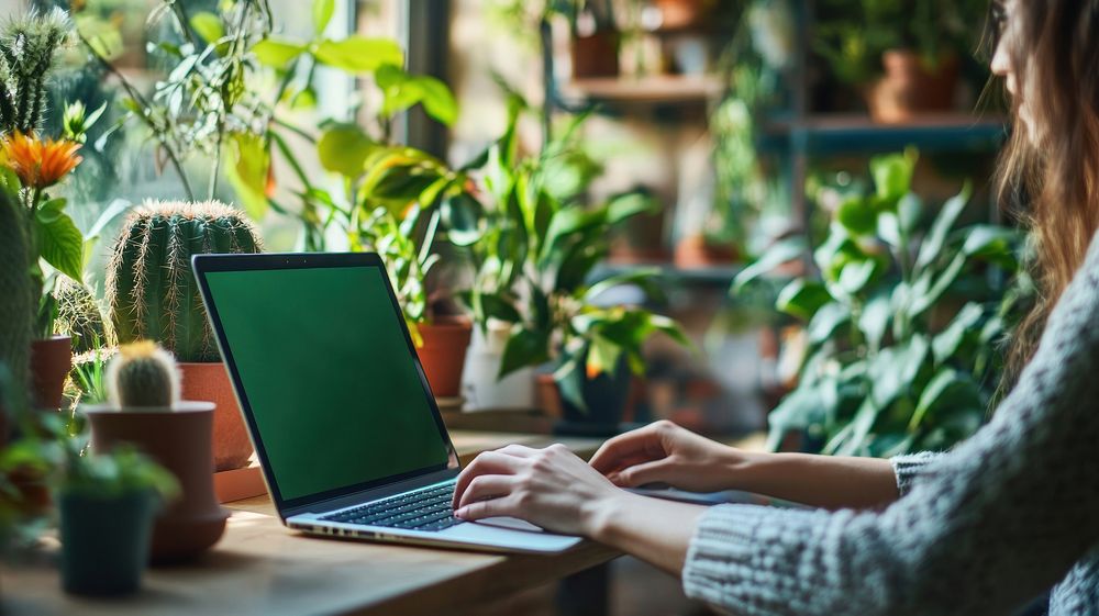 Green screen laptop plants computer | Free Photo - rawpixel