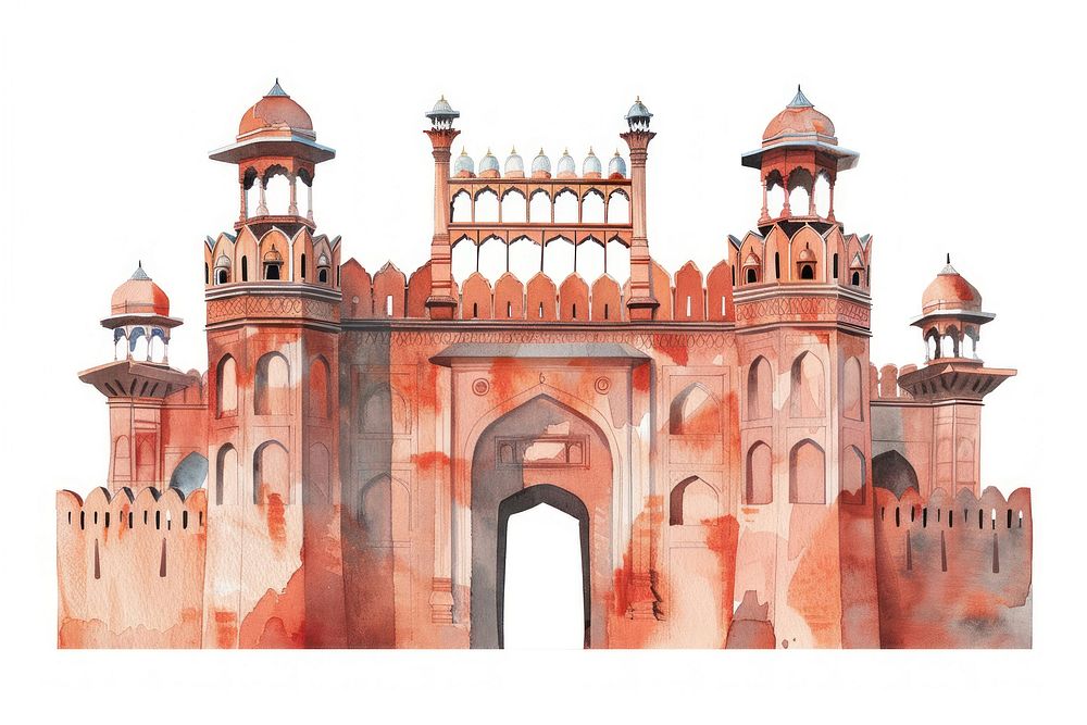 Fort architecture illustration watercolor. | Free Photo Illustration ...