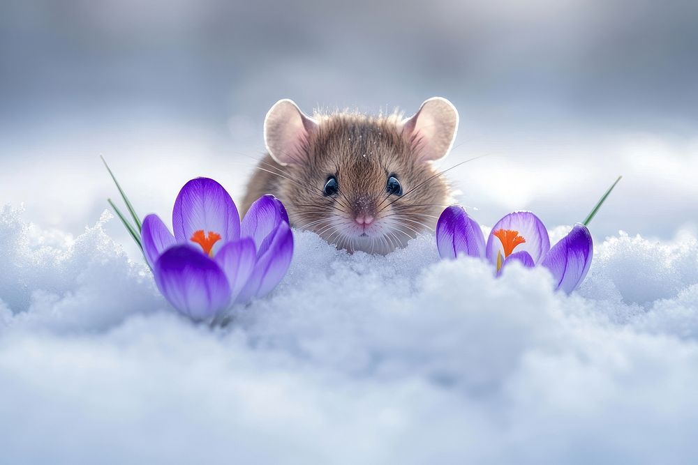 Crocus purple snow crocuses animal | Free Photo - rawpixel