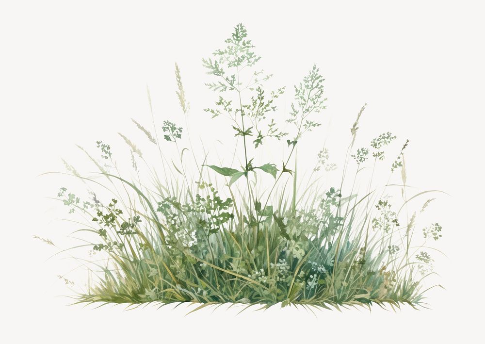 Grass shrub art illustration vegetation | Free Vector Illustration ...