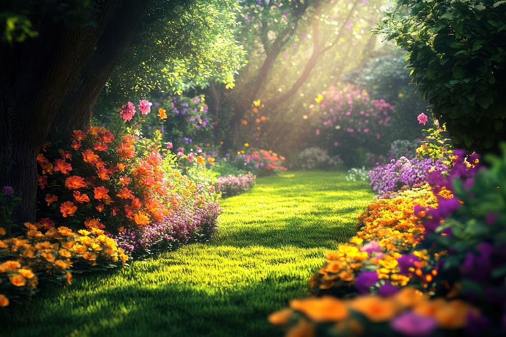 Spring flowers landscapes garden outdoors | Free Photo - rawpixel