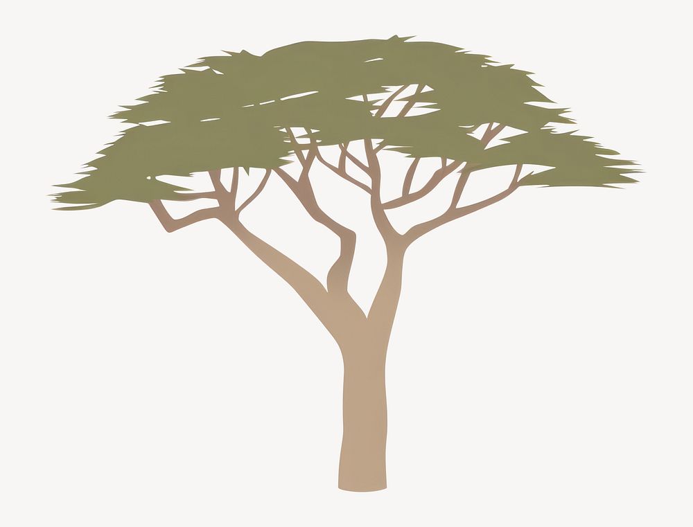 Acacia tree illustration minimalist nature | Free Vector - rawpixel