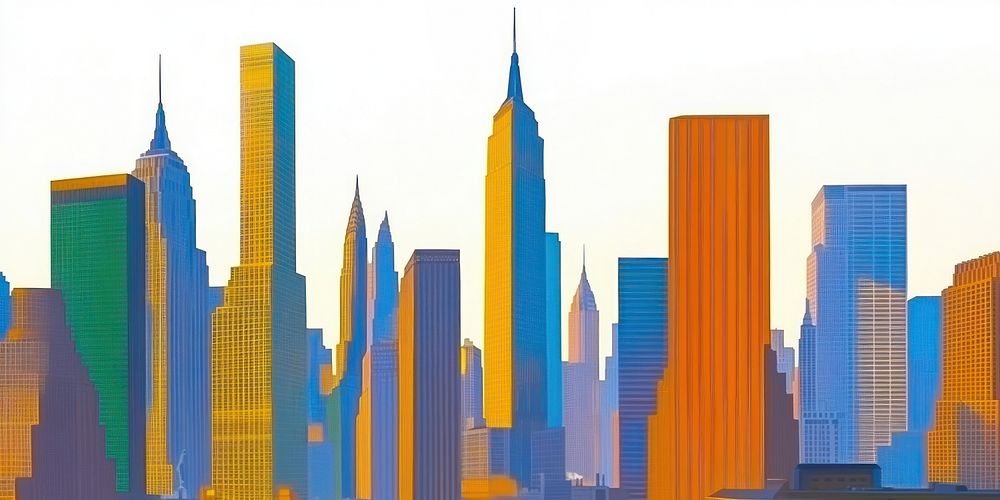 New york buildings architecture illustration | Free Photo Illustration ...