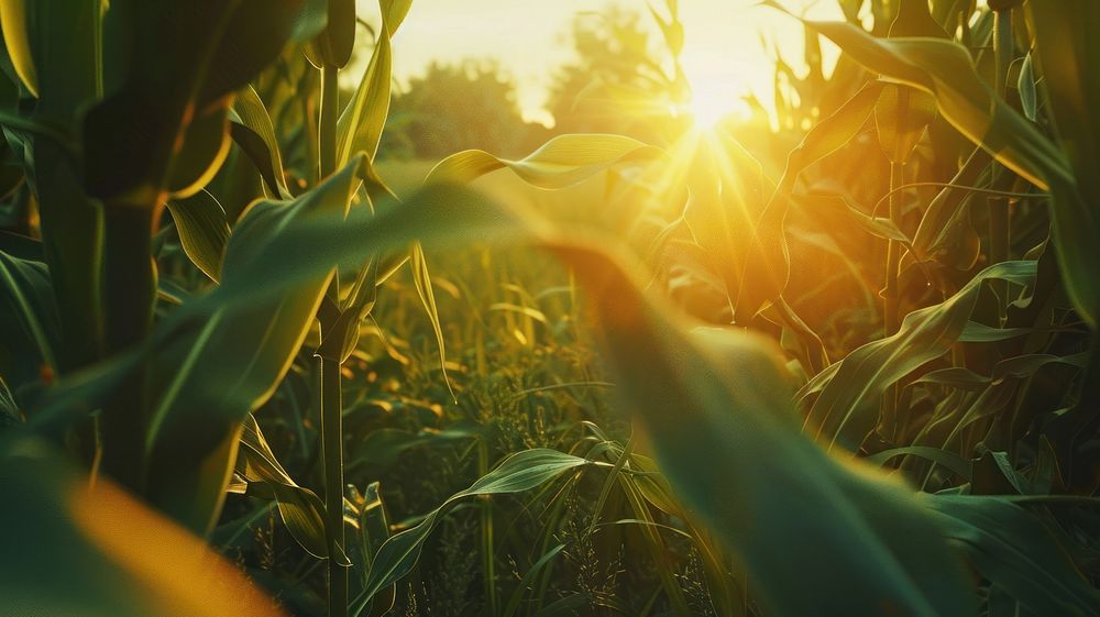 Leaves corn sun sunset agriculture | Free Photo - rawpixel
