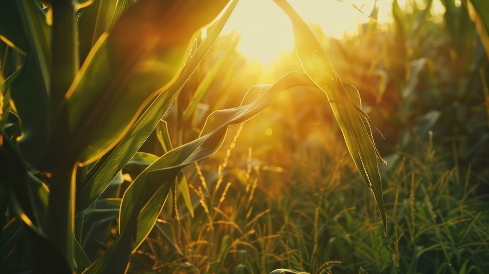 Leaves corn sun sunset agriculture | Free Photo - rawpixel
