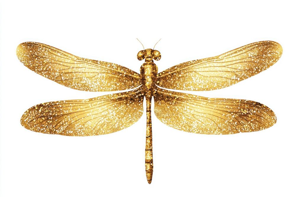 Gold glitter dragonfly insect art | Free Photo Illustration - rawpixel