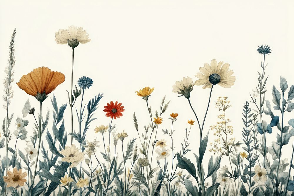 Dried flower border flowers illustration | Free Photo Illustration ...