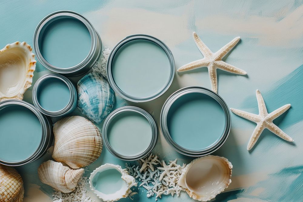 Open paint cans filled seashell | Free Photo - rawpixel
