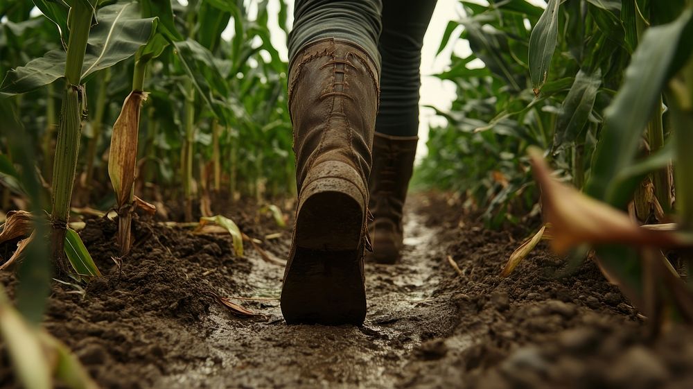 Close-up feet boots walking cornfield | Free Photo - rawpixel