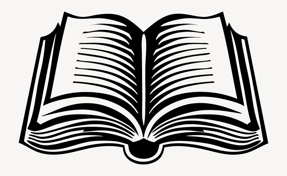 open book illustration black white | Free Vector - rawpixel