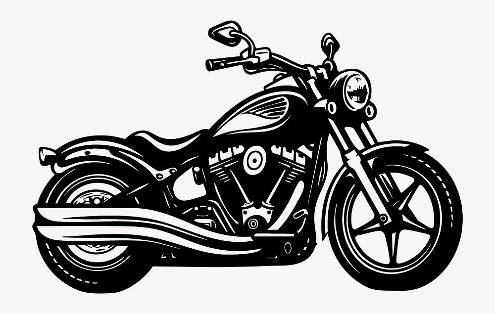 Motorbike illustration motorcycle black vector | Free Vector - rawpixel