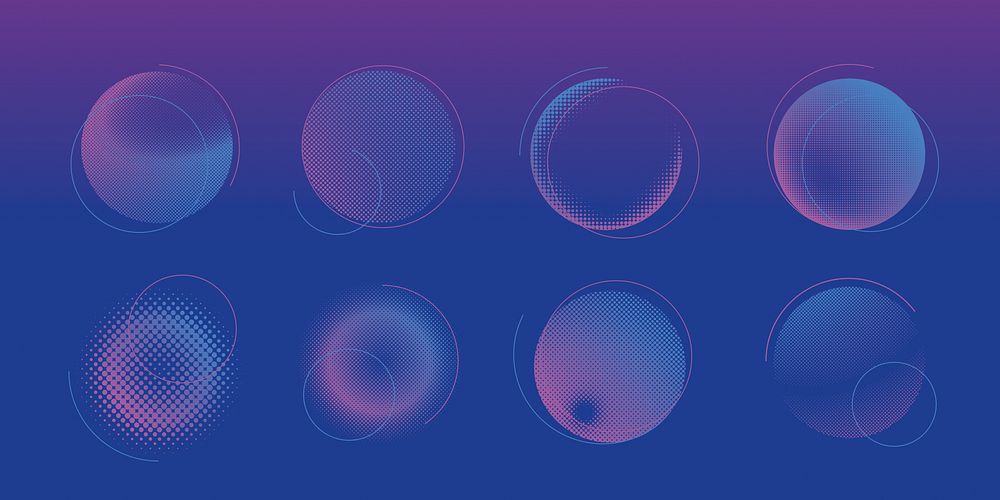 Abstract gradient circles halftone effects | Free Vector - rawpixel