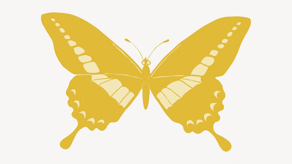 Yellow long tail butterfly vintage | Free Vector - rawpixel
