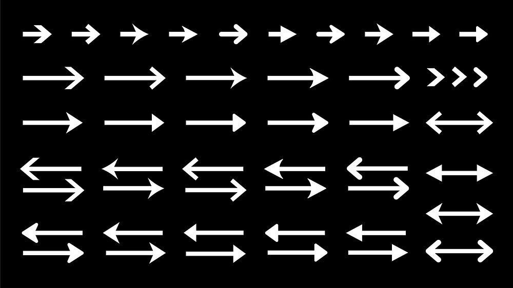 collection white arrows black background. | Premium Vector - rawpixel
