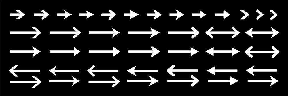collection white arrows black background, | Premium Vector - rawpixel