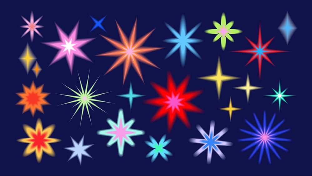 Colorful starburst shapes dark background | Premium Vector - rawpixel