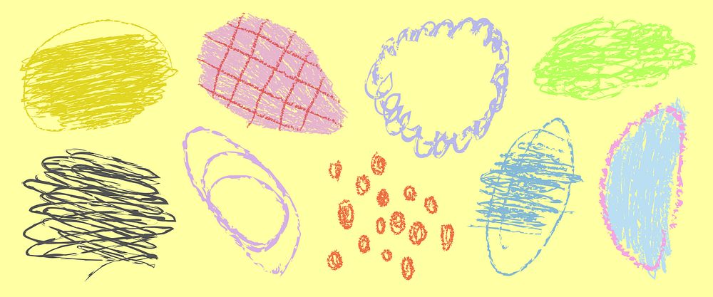 Colorful scribbles and doodles yellow | Free Vector - rawpixel
