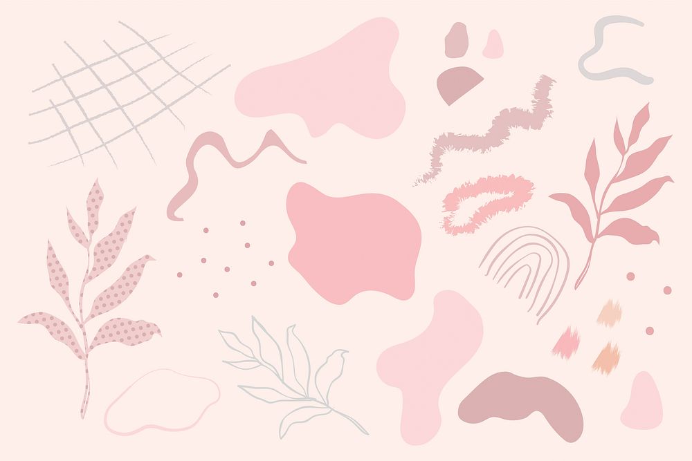 Abstract shapes pink tones, featuring | Free Vector - rawpixel
