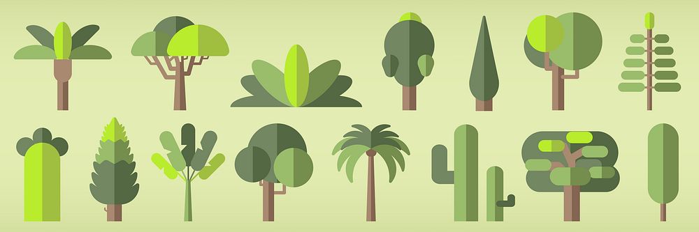 Flat design trees and plants | Free Vector - rawpixel