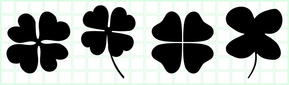 Silhouette four-leaf clovers grid background. | Premium Vector - rawpixel