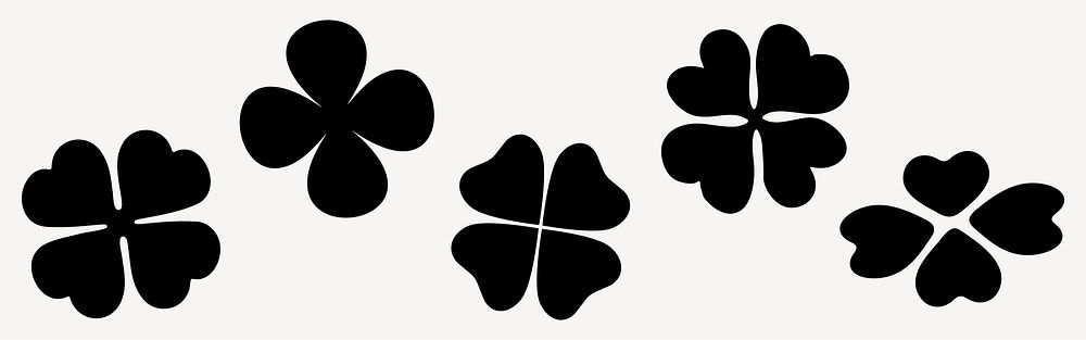 Black clover silhouettes various shapes. | Free Vector - rawpixel