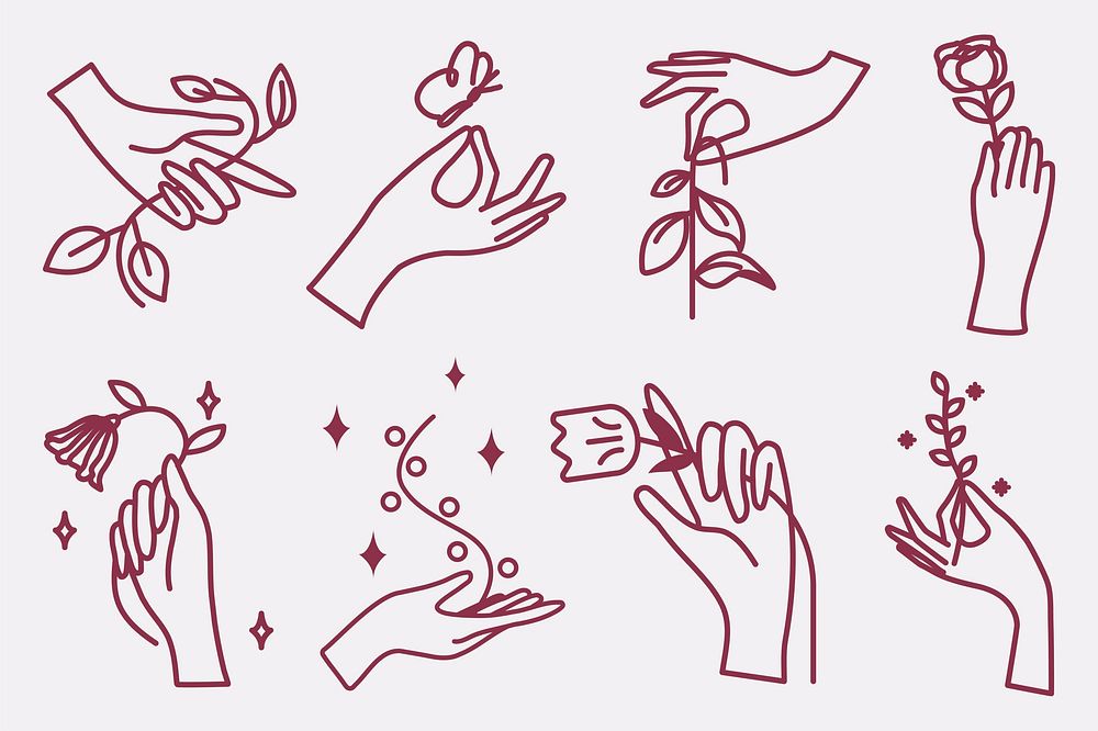 Minimalist line art hands holding | Free Vector - rawpixel