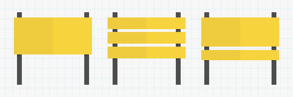 Three yellow blank signs posts, | Free Vector - rawpixel