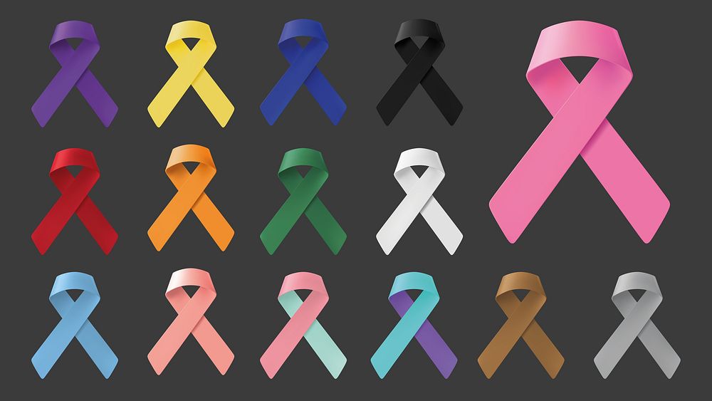 Various awareness ribbons multiple colors | Free Vector - rawpixel
