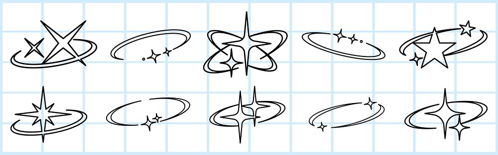 Set star doodles grid paper. | Premium Vector - rawpixel