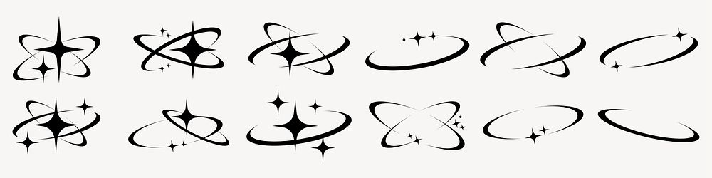 Set abstract star orbit designs | Premium Vector - rawpixel