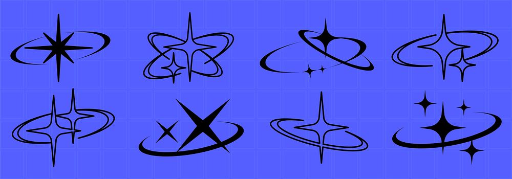 Collection black star symbols blue | Premium Vector - rawpixel