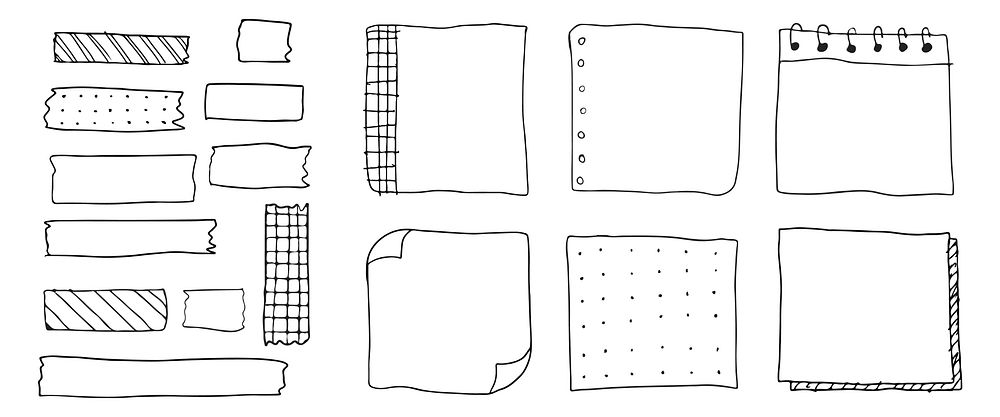 Hand-drawn sticky notes and papers | Premium Vector - rawpixel