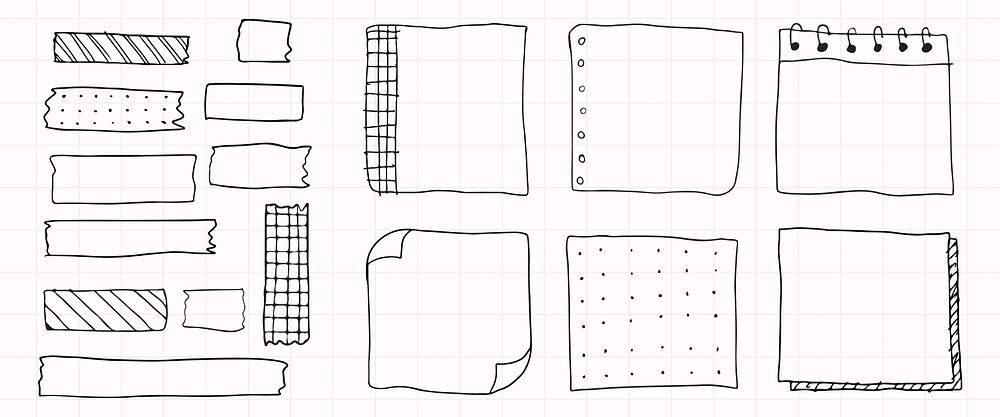 Hand-drawn sticky notes and paper | Premium Vector - rawpixel
