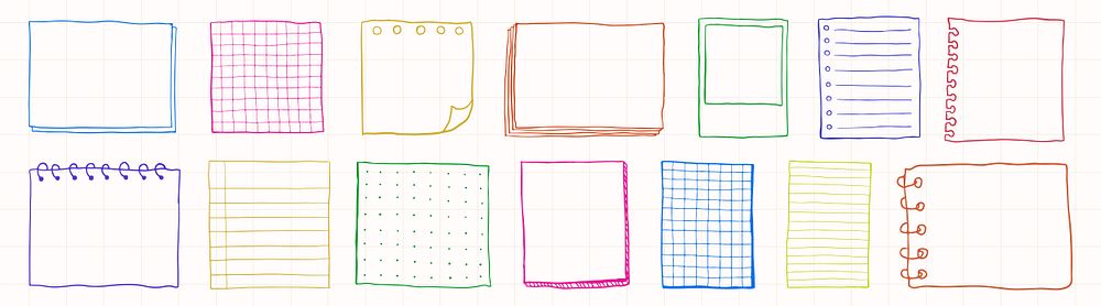 Colorful hand-drawn paper notes various | Premium Vector - rawpixel