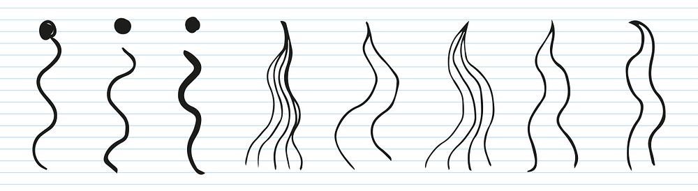 Various squiggly lines lined paper | Premium Vector - rawpixel