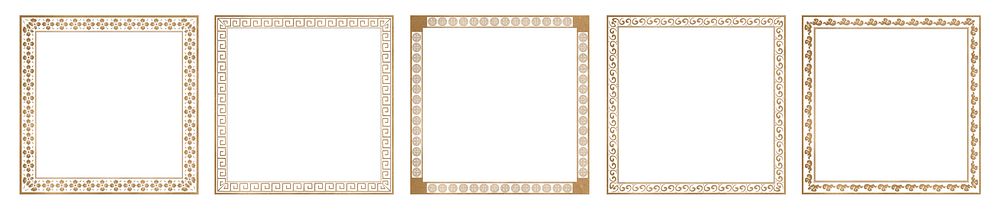 Set five decorative gold frames, | Free Photo - rawpixel