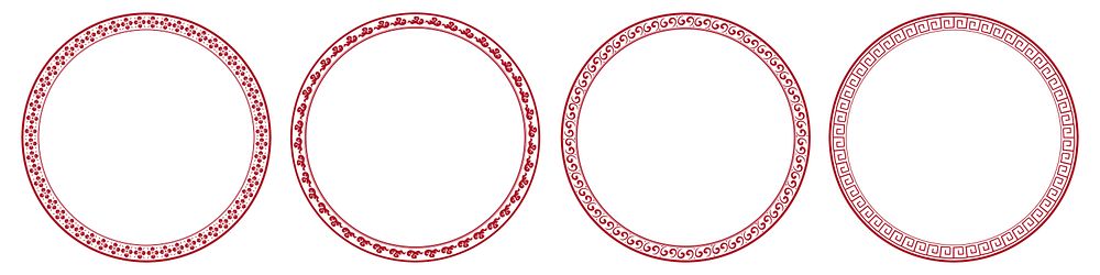 Four red circular frames intricate | Free Photo - rawpixel