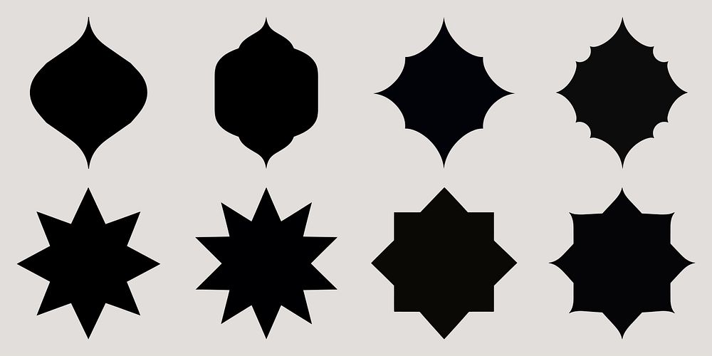 Geometric black star shapes, element | Premium Vector - rawpixel