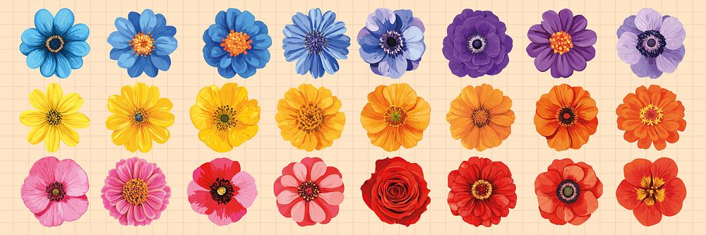 Colorful floral pattern grid, element | Premium Vector - rawpixel